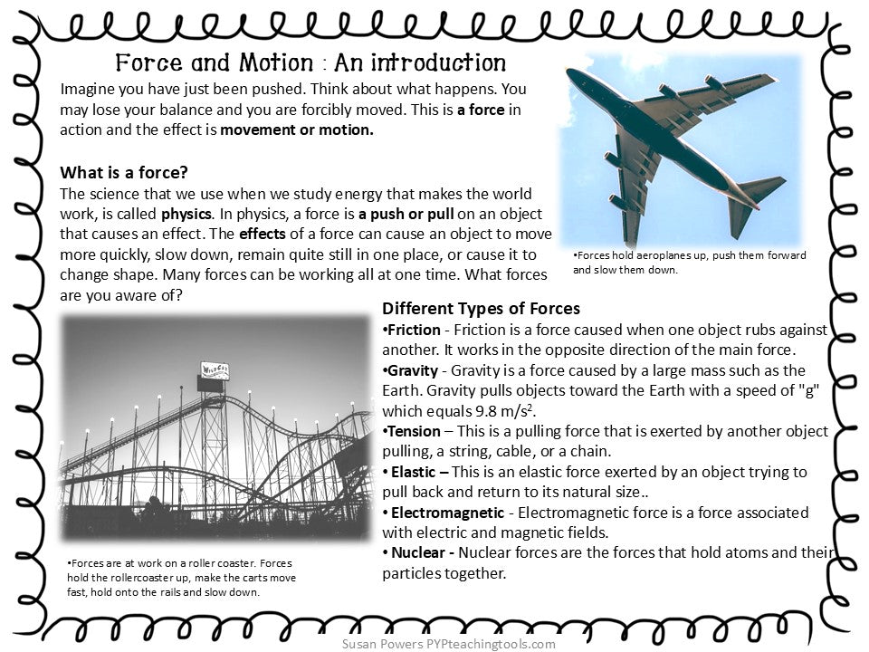 IB PYP Inquiry into Forces, Motion & Structure - How the World Works ...