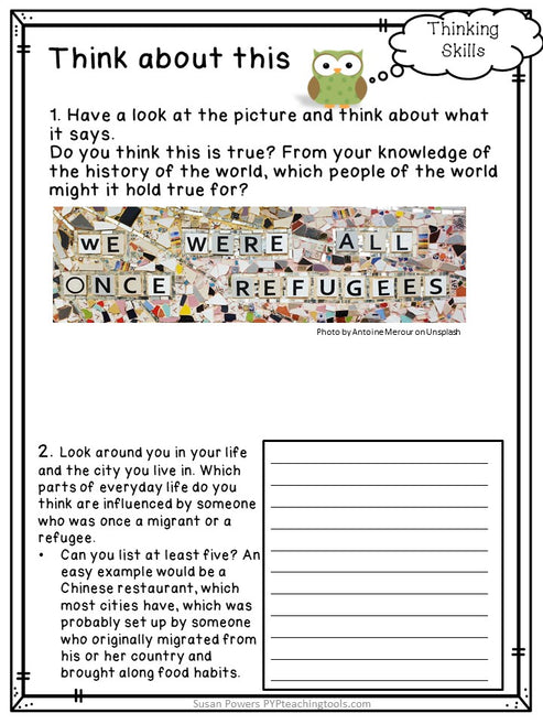 IB PYP Unit of Inquiry into Human Migration – PYP TEACHING TOOLS
